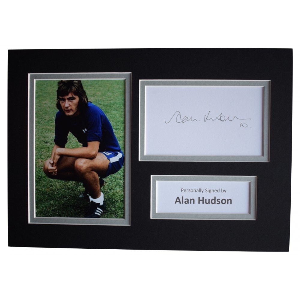Alan Hudson Signed Autograph A4 photo display Chelsea Football AFTAL ...