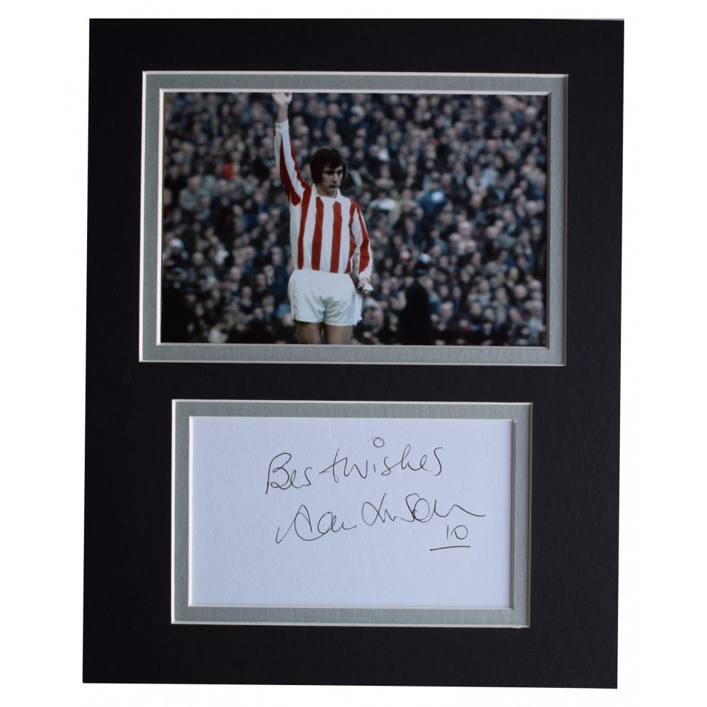 Alan Hudson Signed Autograph 10x8 photo display Stoke City Football ...