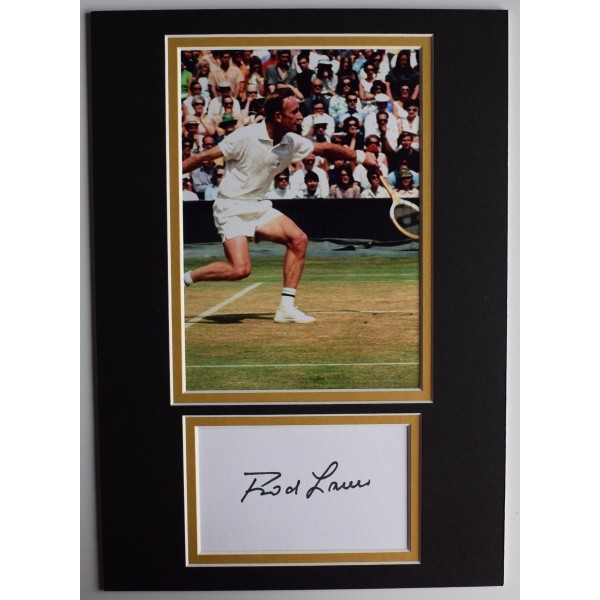 Rod Laver Signed Autograph A4 photo display Tennis Wimbledon Sport ...