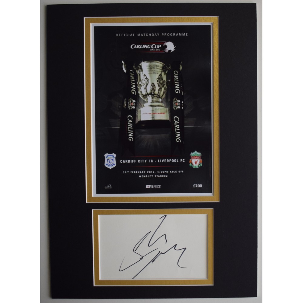 Stewart Downing Signed Autograph A4 photo display Liverpool League Cup ...