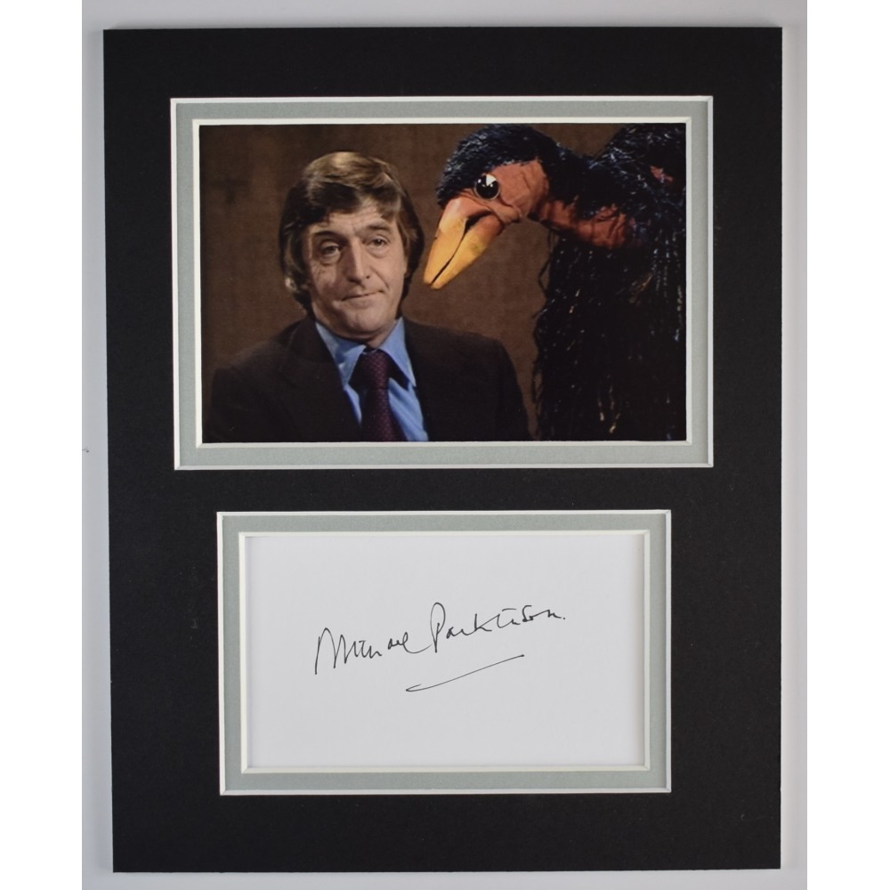 Michael Parkinson Signed Autograph 10x8 photo display Emu Rod Hull TV ...