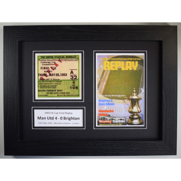1983 FA Cup Final A4 Photo Ticket Display Football Programme Manchester ...