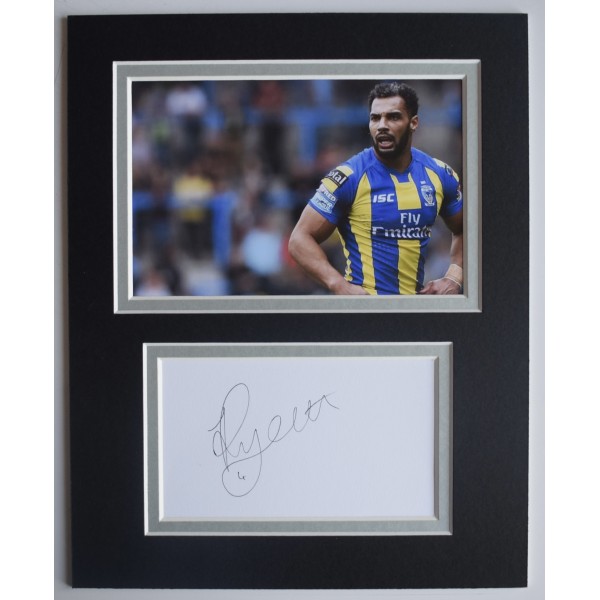 Ryan Atkins Signed Autograph 10x8 photo display Warrington Wolves Rugby ...