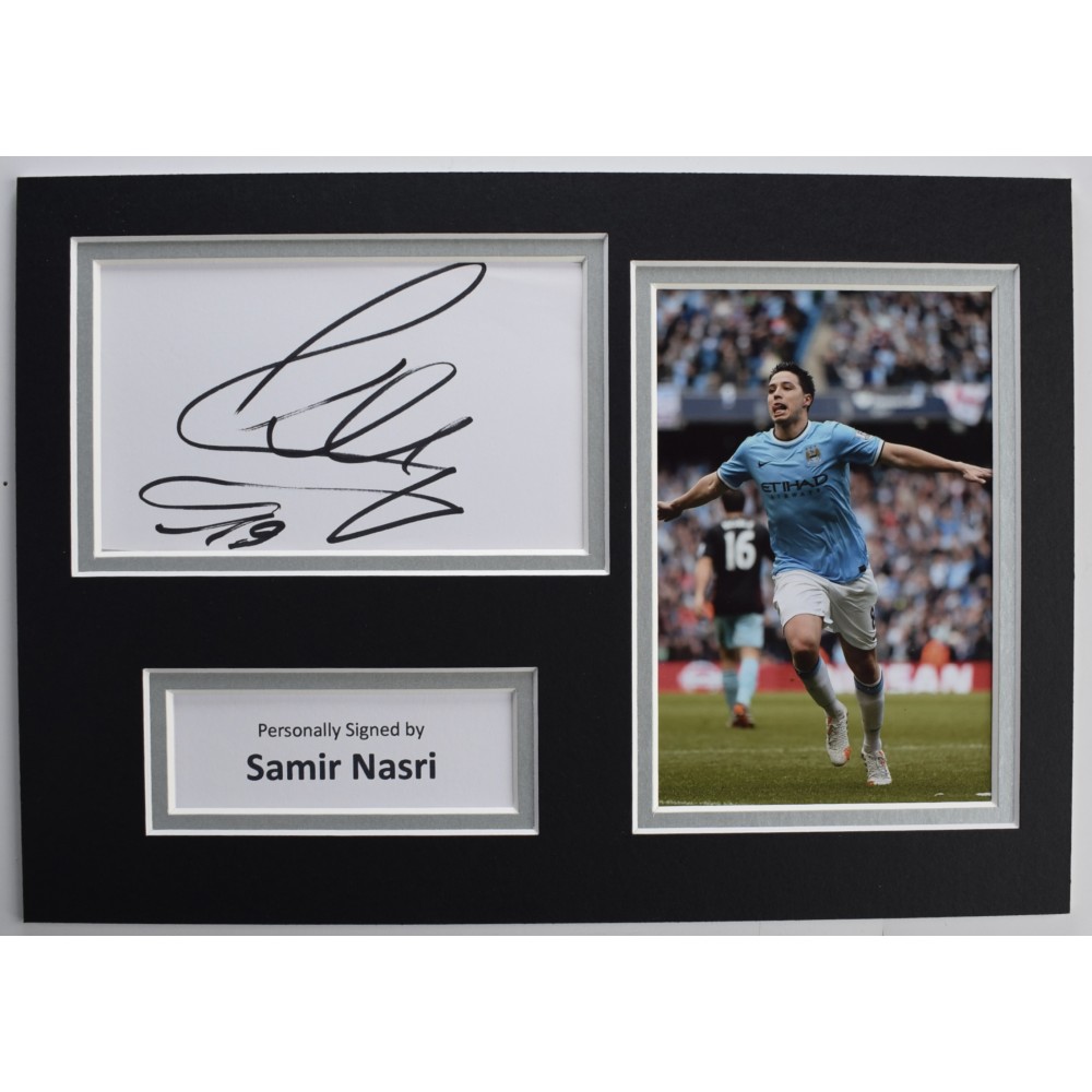 Samir Nasri Signed Autograph A4 photo display Manchester City Football ...