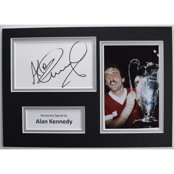 Alan Kennedy Signed Autograph A4 photo display Liverpool Football LFC ...