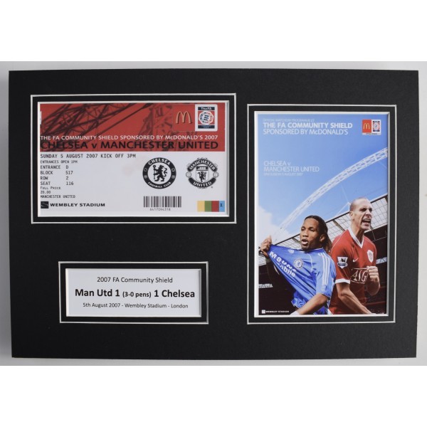 2007 FA Community Shield A4 Photo Ticket Display Football Programme Man Utd