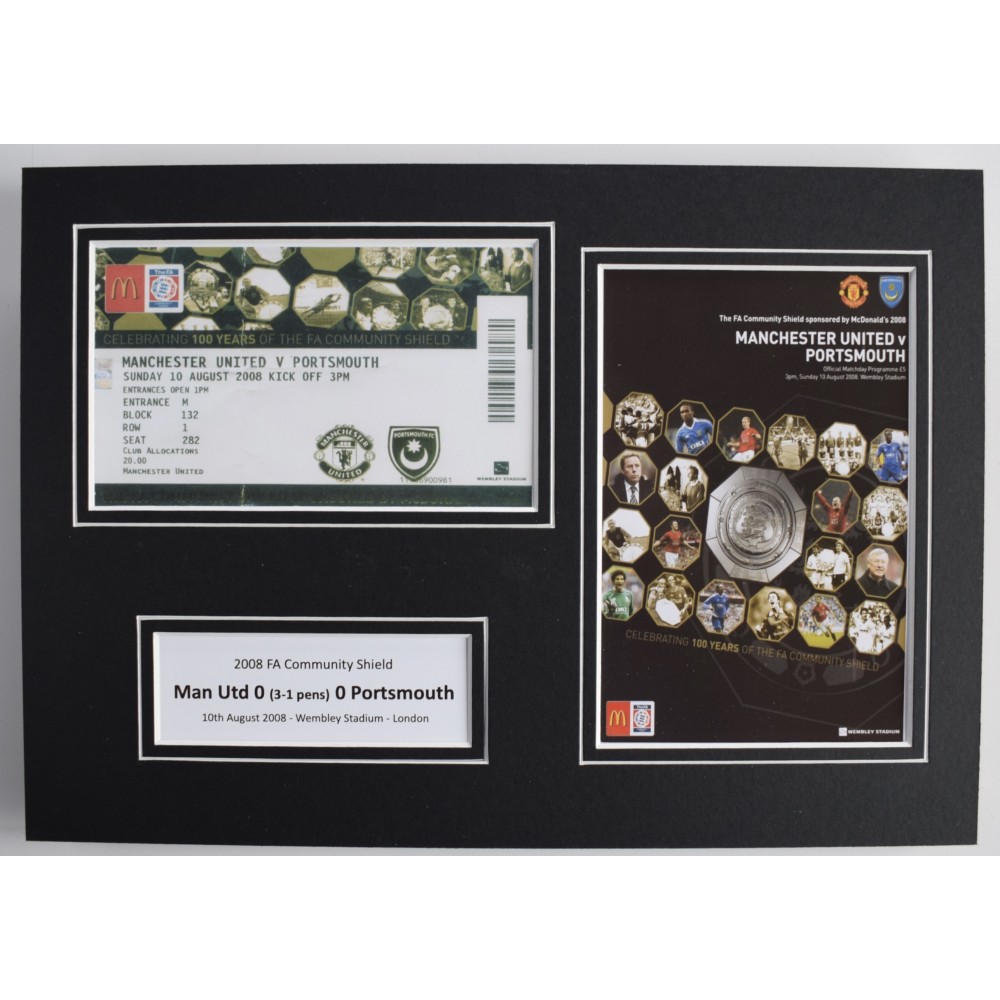 2008 FA Community Shield A4 Photo Ticket Display Football Programme Man Utd