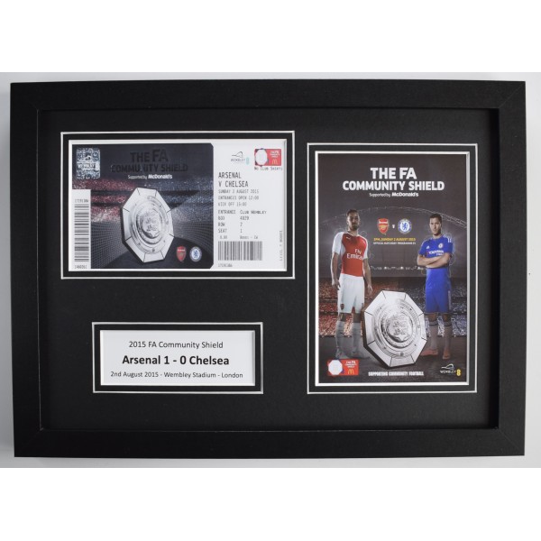 2015 FA Community Shield A4 Photo Ticket Display Football Programme Arsenal