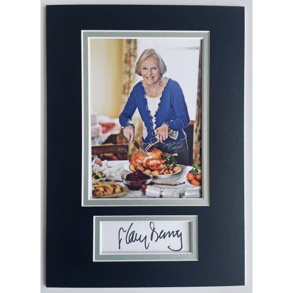 Mary Berry Signed Autograph A4 photo display TV Bake Off Chef Baker ...