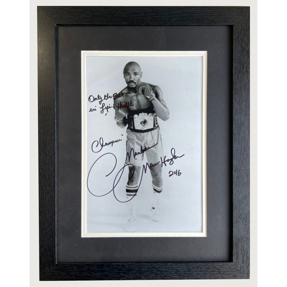 Marvelous Marvin Hagler Signed Autograph framed 16x12 photo display ...