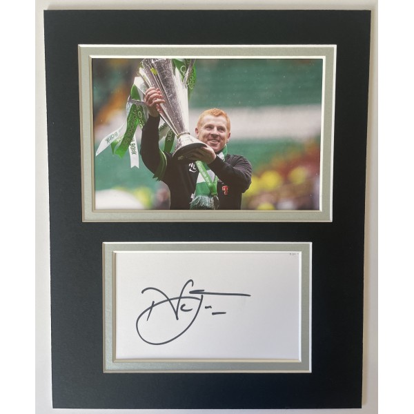 Neil Lennon Signed Autograph 10x8 photo mount display Celtic Football COA