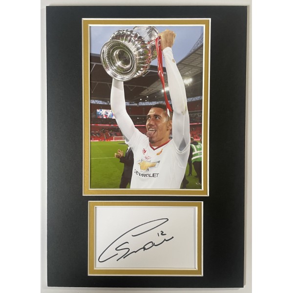 Chris Smalling Signed Autograph A4 photo mount display Manchester Utd ...