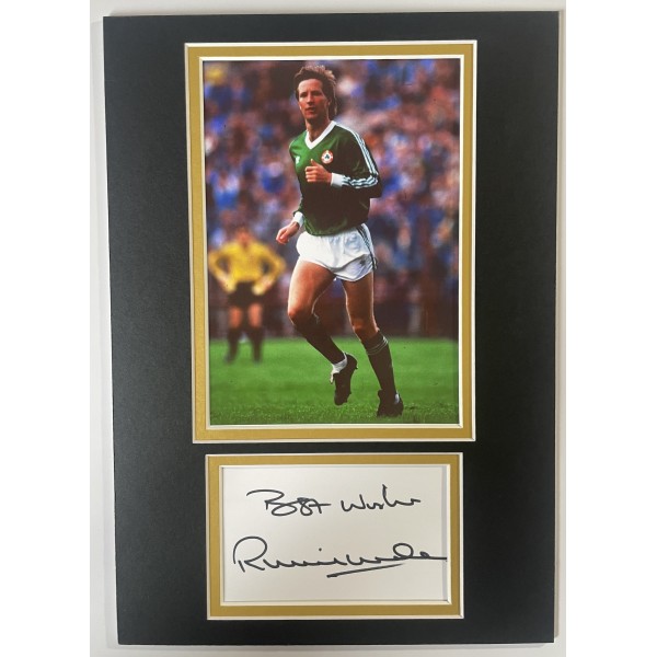 Ronnie Whelan Signed Autograph A4 photo mount display Republic Ireland ...