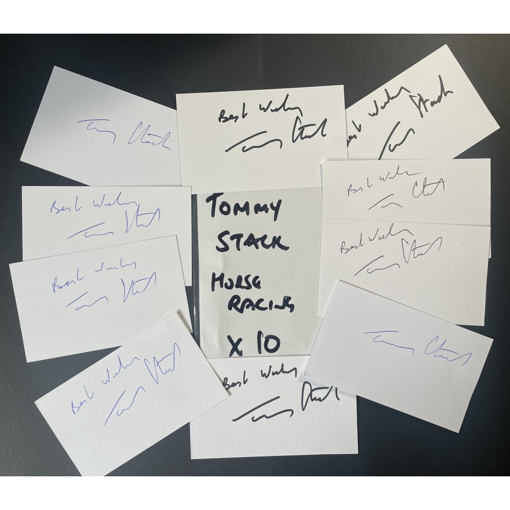 Tommy Stack x10 Signed Autograph Pack White Index Cards Horse Racing ...