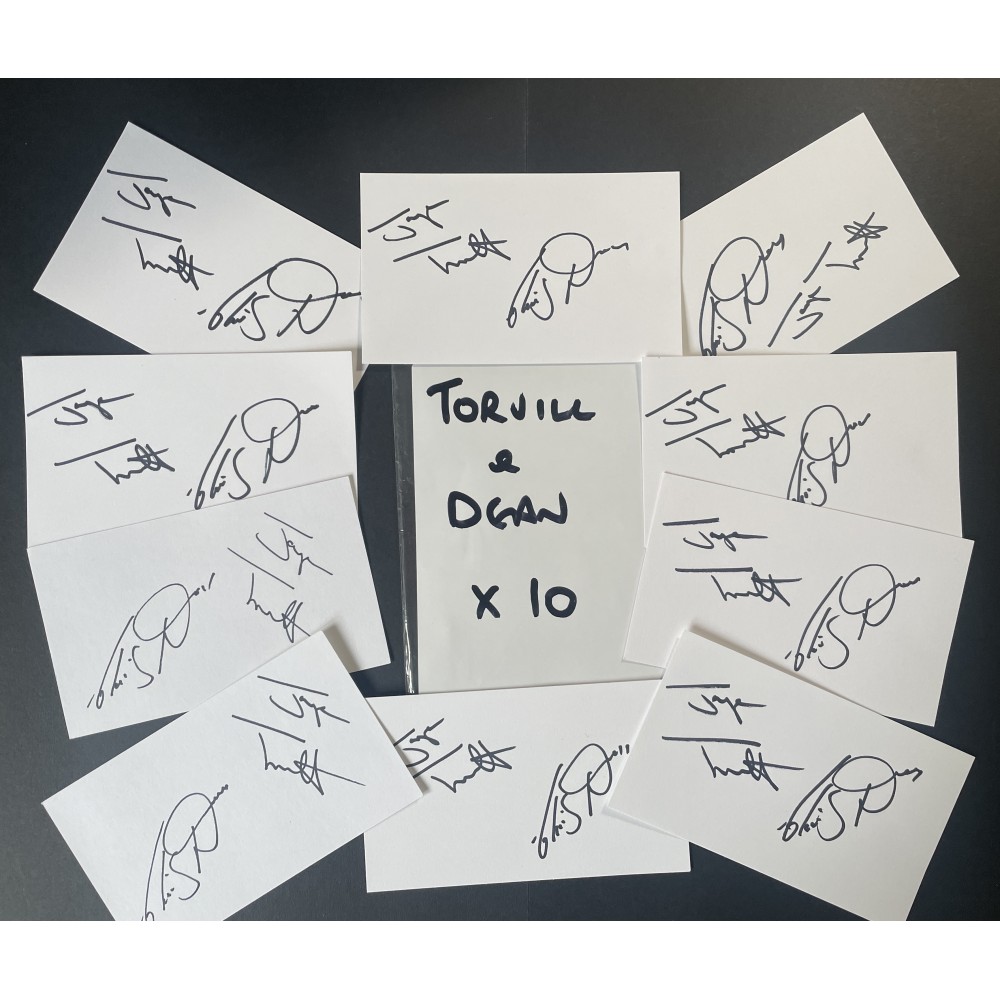 Torvill & Dean x10 Signed Autograph Pack White Index Cards Ice Skating ...