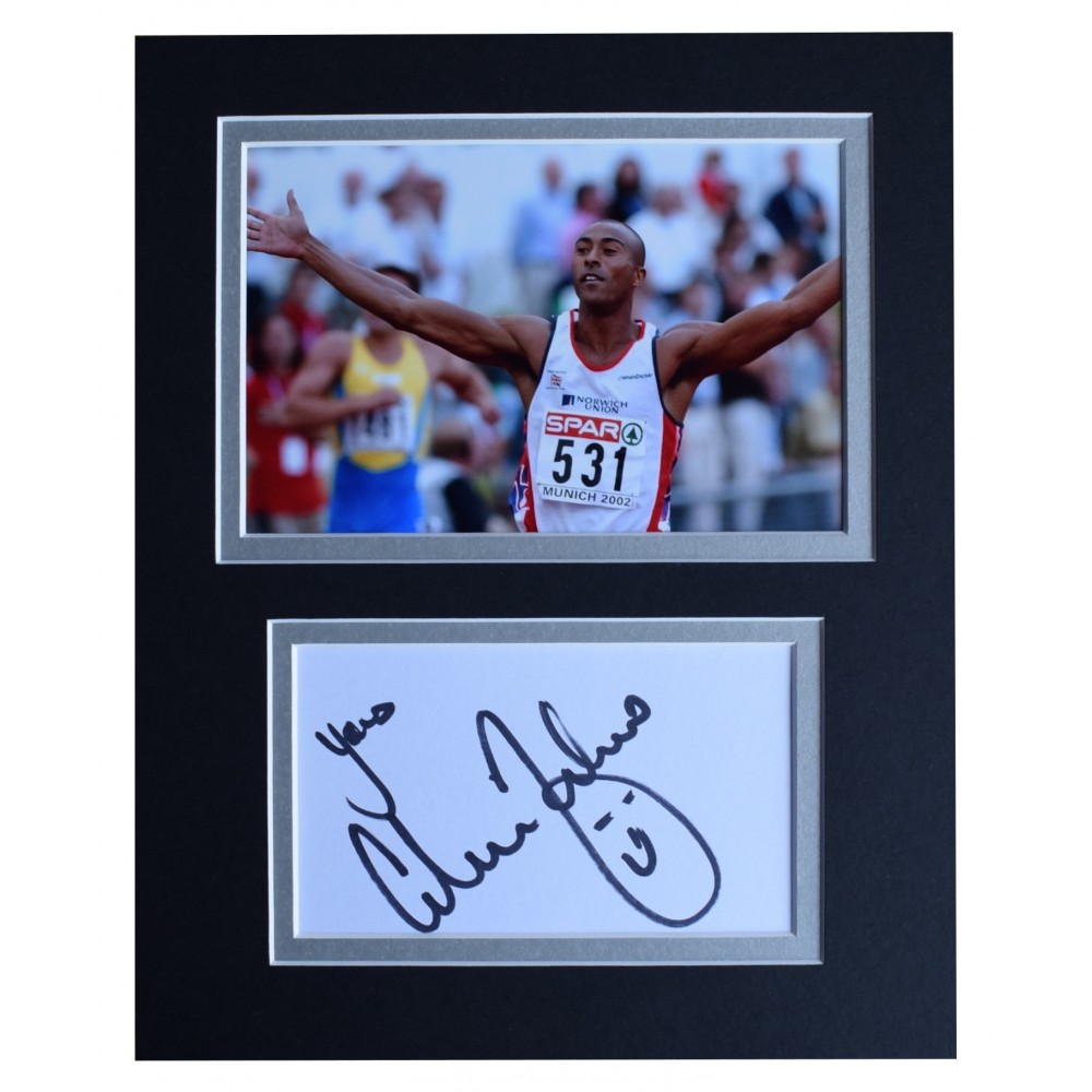 Colin Jackson Signed Autograph 10x8 photo display Olympic Hurdles AFTAL ...