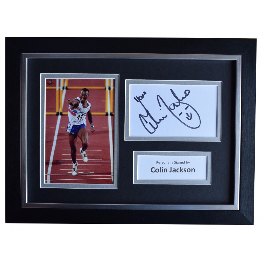 Colin Jackson Signed A4 Framed Autograph Photo Display Olympic Hurdles ...
